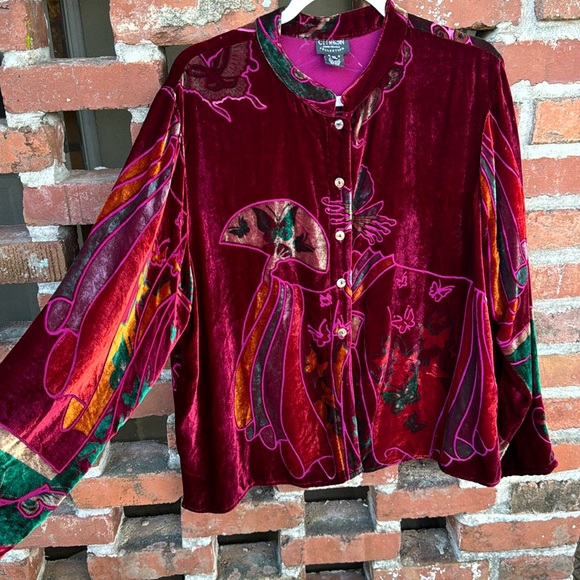 Citron Santa Monica | Tops | Citron Velvet Burnout Madam Butterflies ...